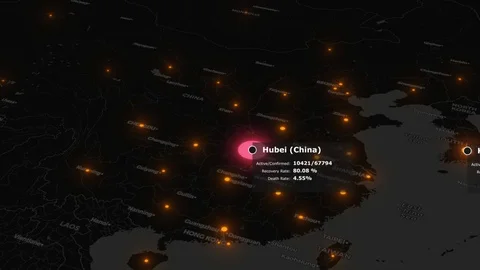 Animated map of spreading of the coronav... | Stock Video | Pond5