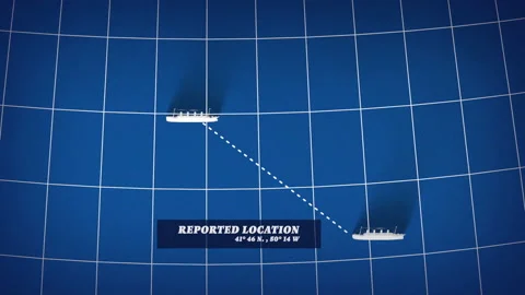 Animated map of Titanic's path, 1912 - R... | Stock Video | Pond5