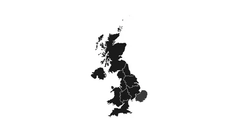 Animated map of United Kingdom showing a... | Stock Video | Pond5