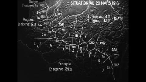 Animated maps show German positions in t... | Stock Video | Pond5