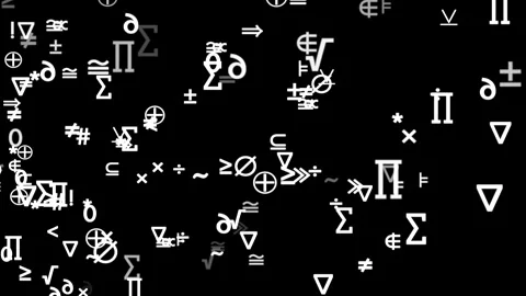 Animated maths symbols on black backgrou... | Stock Video | Pond5