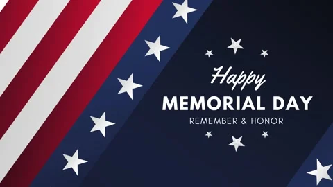 Animated Memorial Day Greeting with Amer... | Stock Video | Pond5