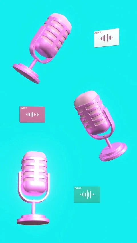 Animated Microphone With Sound Wave Or A... | Stock Video | Pond5