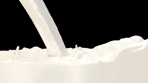 Animated milk pouring quickly filling up... | Stock Video | Pond5