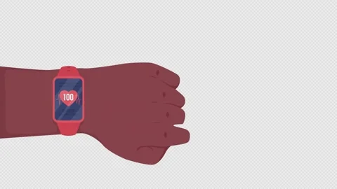 Animated monitor heart rate on wrist | Stock Video | Pond5