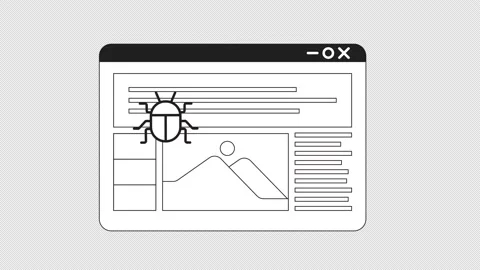Animated mono bugs in website | Stock Video | Pond5