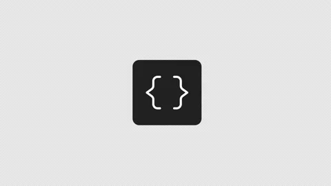 Animated mono curly braces button | Stock Video | Pond5