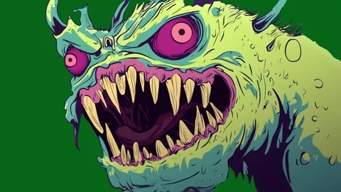 Animated Monster Screaming Head with Vib... | Stock Video | Pond5