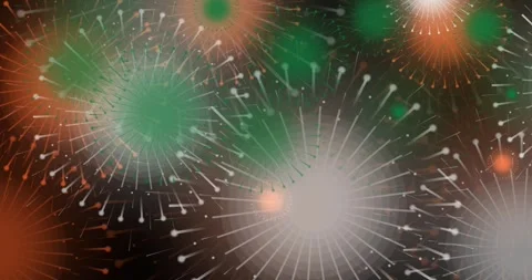 Animated motion graphic of fireworks in ... | Stock Video | Pond5