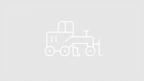 Animated motor grader white icon | Stock Video | Pond5