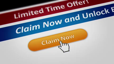 Animated Mouse Cursor Clicking "Claim No... | Stock Video | Pond5