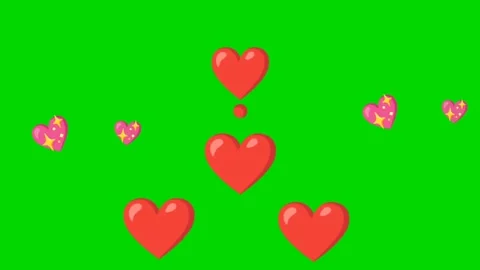 animated moving hearts and green screen | Stock Video | Pond5