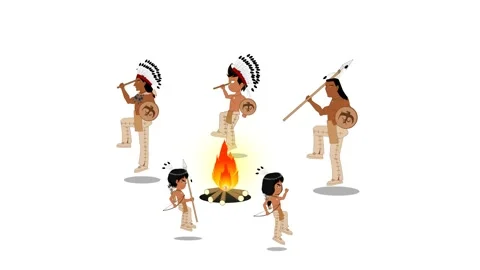 Animated Native American Dance Around Ca... | Stock Video | Pond5