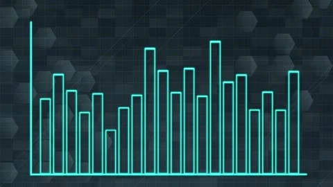 Animated Neon Bar Graph Growing on Futur... | Stock Video | Pond5