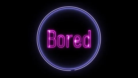 Animated neon 'bored' text with blue cir... | Stock Video | Pond5