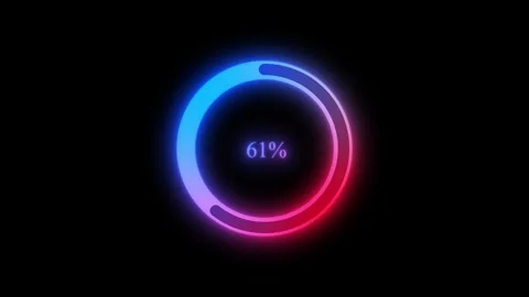 Animated neon circular progress bar icon... | Stock Video | Pond5