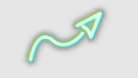 animated neon curved arrow 2d alpha 4k | Stock Video | Pond5