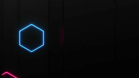 Animated neon hexagons motion background... | Stock Video | Pond5