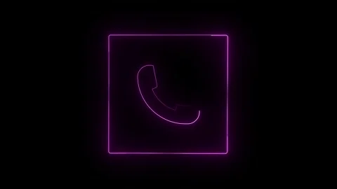 Animated neon incoming call symbol flash... | Stock Video | Pond5