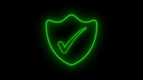 Animated Neon Outline Security Shield Sy... | Stock Video | Pond5