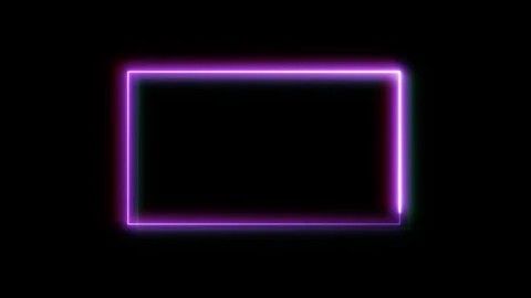 Animated neon rectangular frame. | Stock Video | Pond5