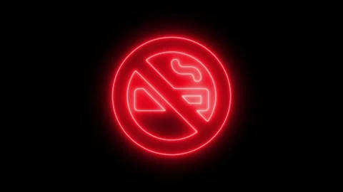 Animated neon sign of a no smoking symbo... | Stock Video | Pond5