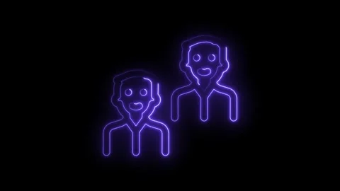 Animated neon teamwork concept showing t... | Stock Video | Pond5