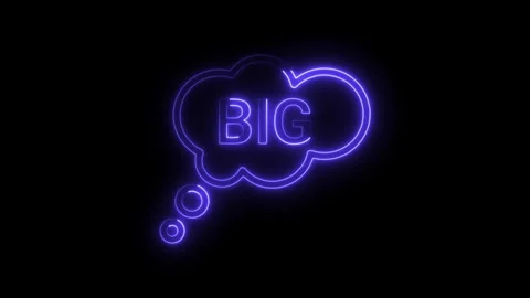 Animated neon word big inside speech bub... | Stock Video | Pond5