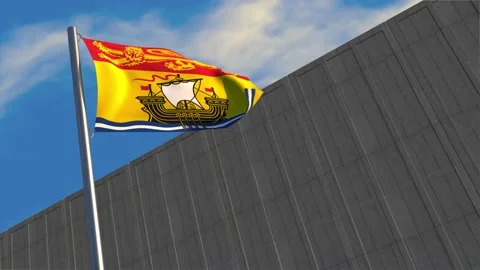 Animated New Brunswick flag waving with ... | Stock Video | Pond5