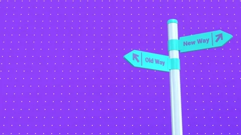 Animated New Way Versus Old Way Directio... | Stock Video | Pond5