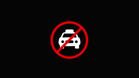 Animated no parking car icon on a black ... | Stock Video | Pond5