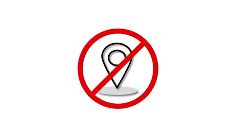 Animated no pin symbol with a red prohib... | Stock Video | Pond5