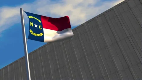 Animated North Carolina flag waving with... | Stock Video | Pond5
