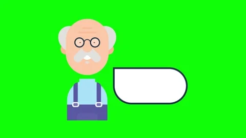 Animated old person with dialog box. | Stock Video | Pond5
