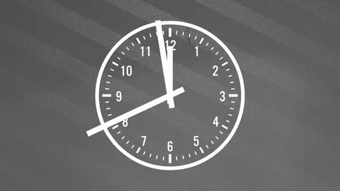 animated old style clock ticking towards... | Stock Video | Pond5