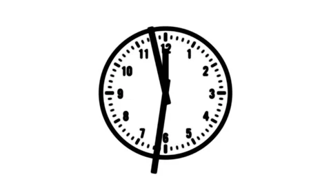animated old style clock ticking towards... | Stock Video | Pond5