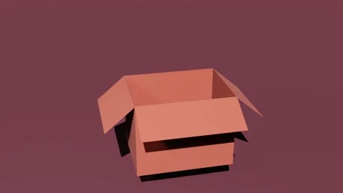 animated open cardboard box. 3D. on maro... | Stock Video | Pond5