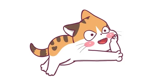 Animated Orange Cat Wagging Its Tail on ... | Stock Video | Pond5