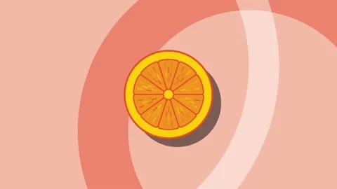 Animated Orange fruit slice symbol on an... | Stock Video | Pond5