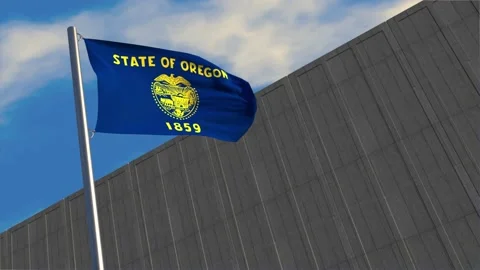 Animated Oregon flag waving with a wall ... | Stock Video | Pond5