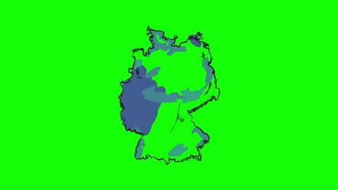 Animated Outline and Drawing Map of Germ... | Stock Video | Pond5