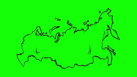 Russia Map Outline Stock Footage ~ Royalty Free Stock Videos | Pond5