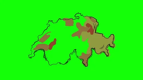 Animated Outline and Drawing Map of Swit... | Stock Video | Pond5