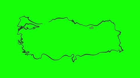 Animated Outline and Drawing Map of Turk... | Stock Video | Pond5