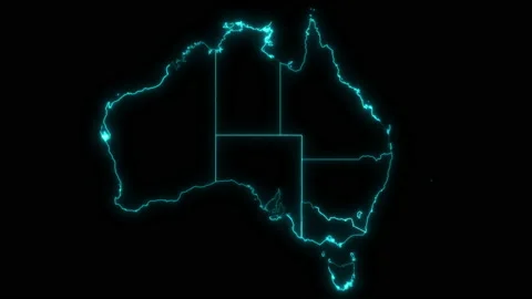 Animated Outline Map of Australia with S... | Stock Video | Pond5