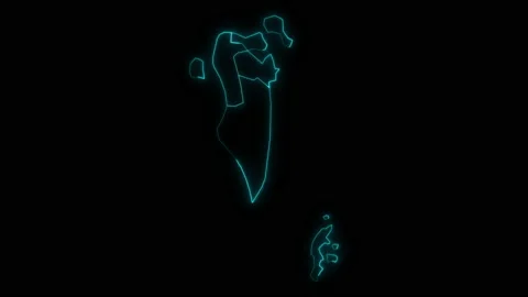 Animated Outline Map of Bahrain with Gov... | Stock Video | Pond5