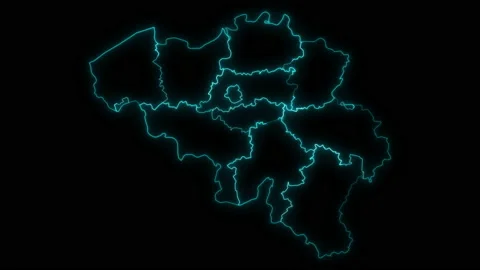 Animated Outline Map of Belgium with Pro... | Stock Video | Pond5
