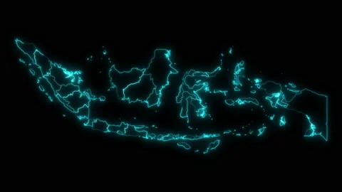 Animated Outline Map of Indonesia with P... | Stock Video | Pond5