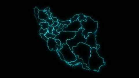 Animated Outline Map of Iran with Provin... | Stock Video | Pond5