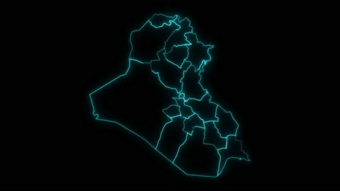 Animated Outline Map of Iraq with Provin... | Stock Video | Pond5